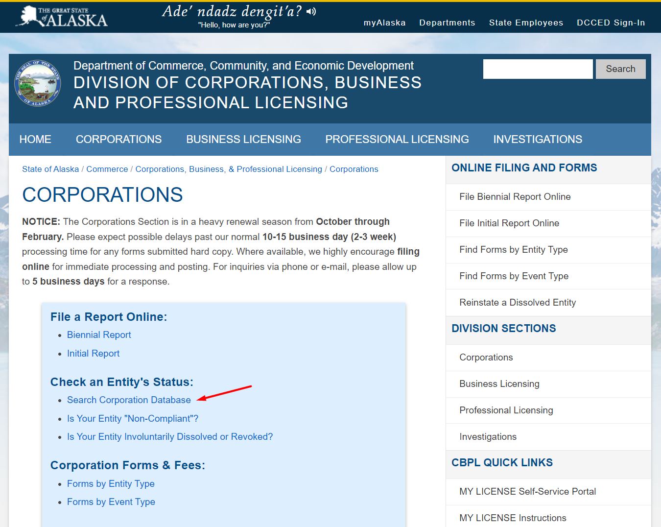 Alaska Secretary of State - Business Entity Search Alaska Secretary of State - Business Entity Search